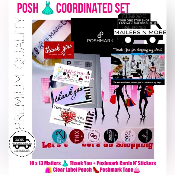 Poshmark | Office | 32ct Last Coordinated Kit Poshmark Ty Card Stickers ...